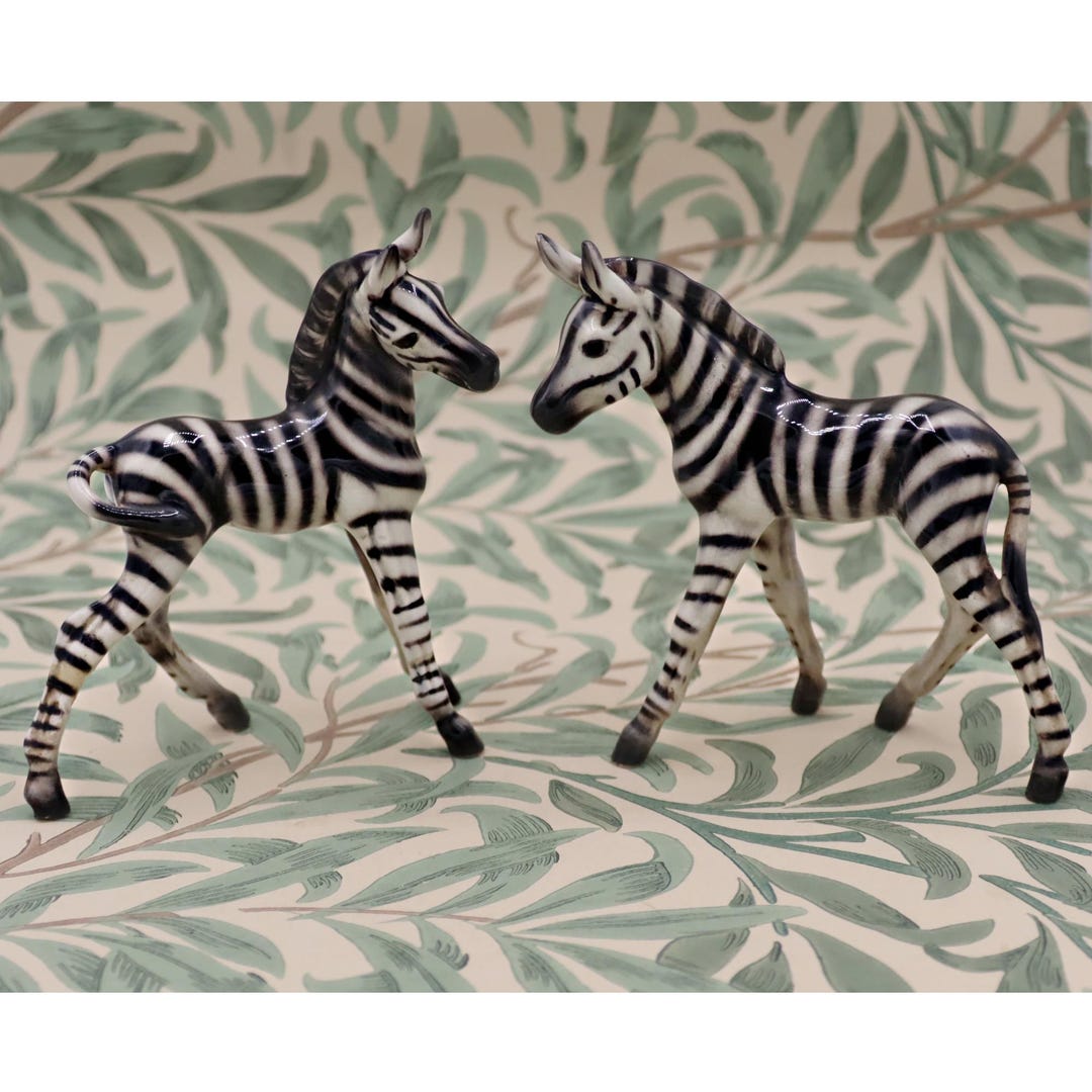 Rare Cortendorf (pre-goebel) Zebra Figurines PAIR West German Vintage ...