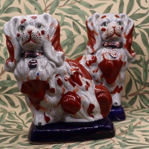 Kitsch Vintage Staffordshire Style Dog Wally Dogs Mantle Figurines ...