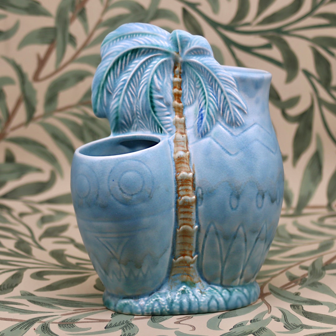 Vintage Art Deco Beswick Ware England 1269 Palm Tree Twin Vase RARE ...