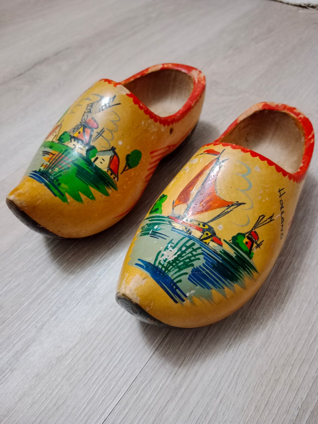 Dutch Wooden Clogs Souvenir Vintage Hand-carved Shoes - Etsy