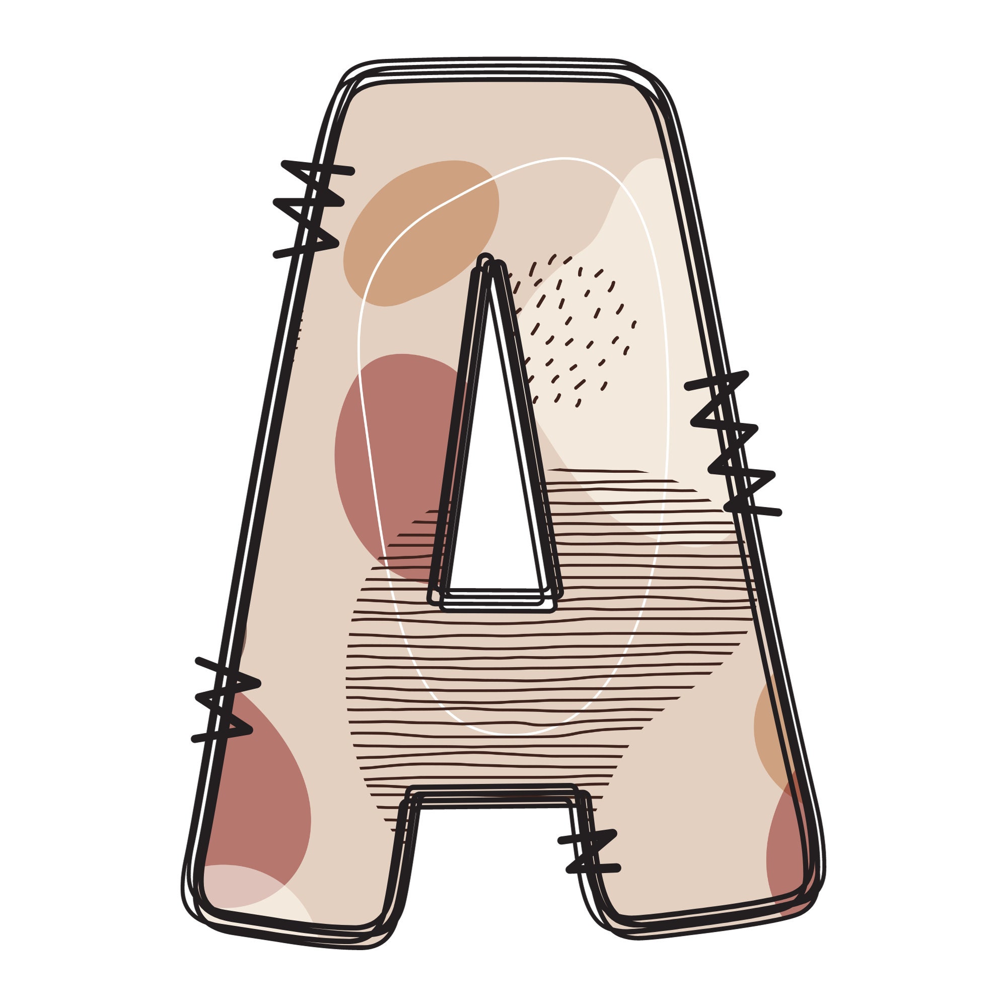 Fill Your Own Doodle Letters on CANVA. Drag and Drop Alphaset Alphabet ...