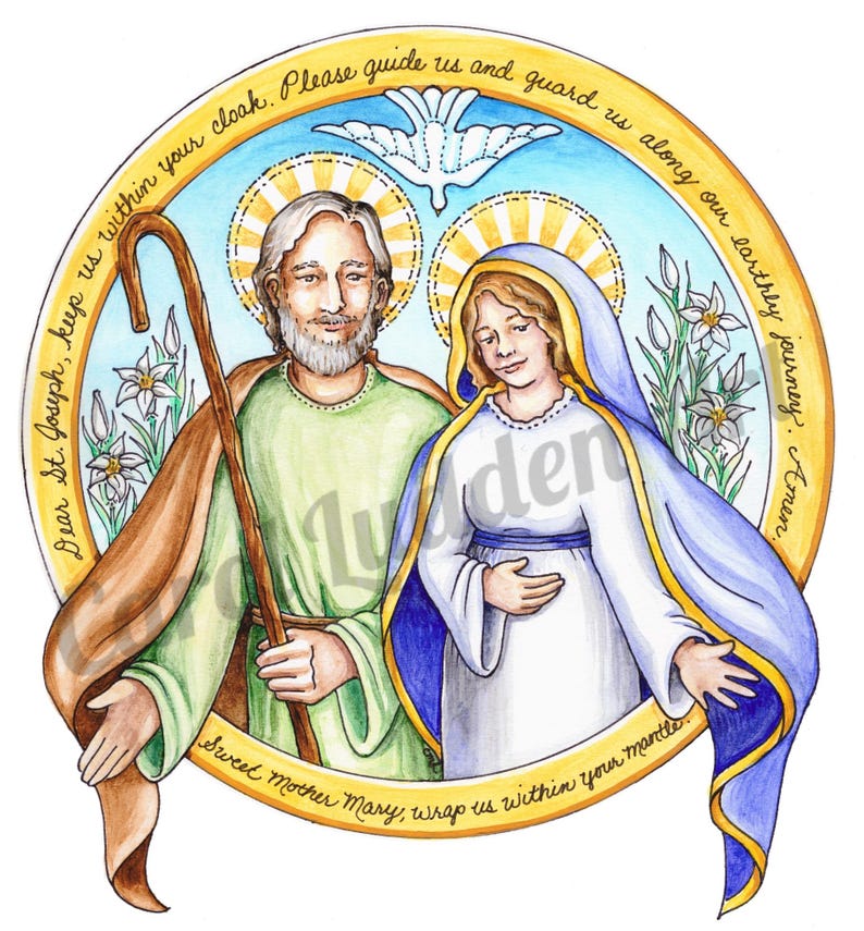 St. Joseph's Cloak and Mary's Mantle Art Print - Etsy