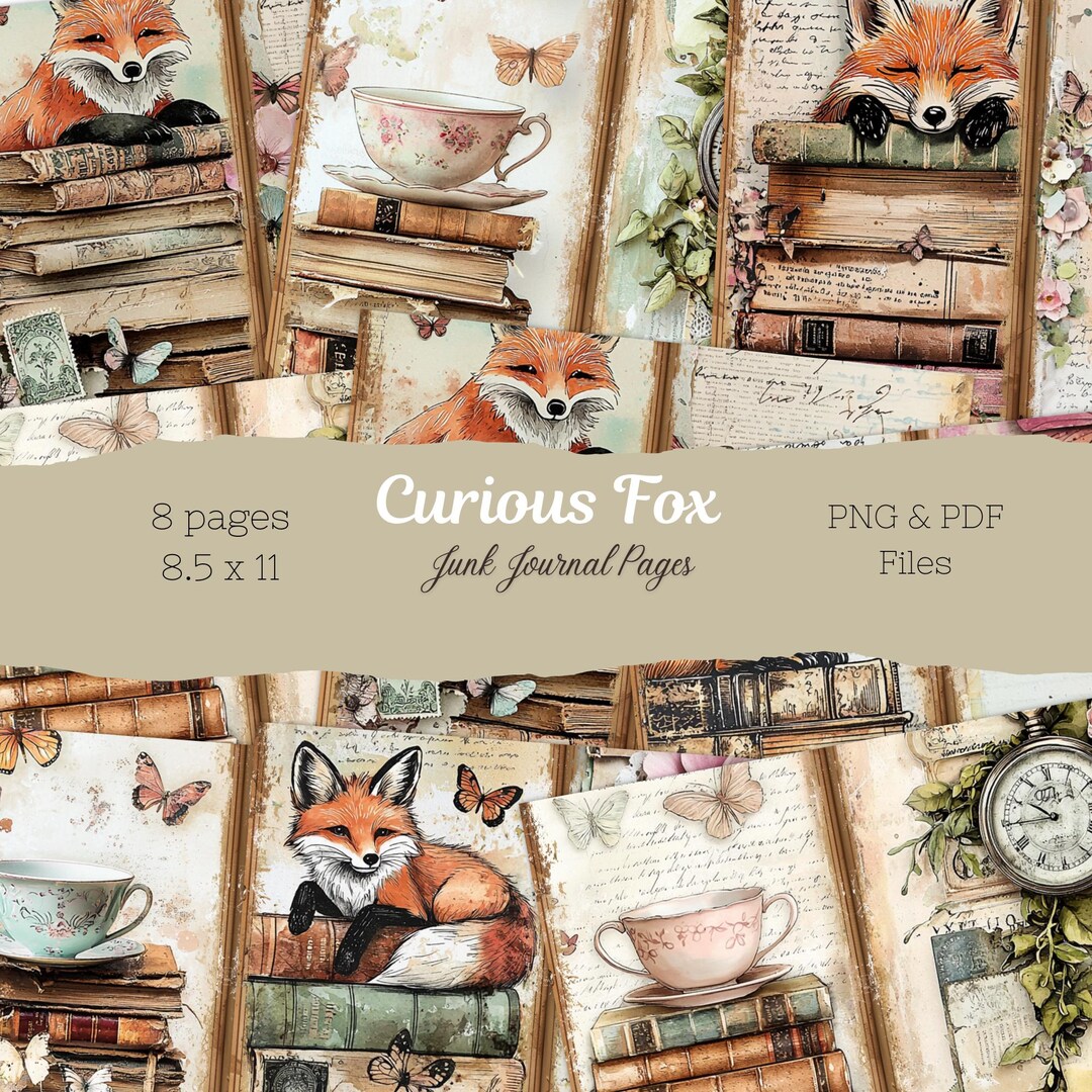 Curious Fox Junk Journal Pages | Handmade Junk Journals | Vintage ...