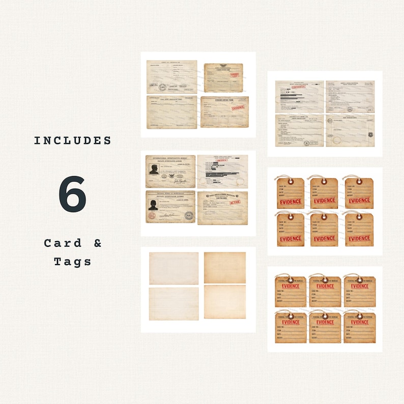 Secret Agency Detective Ephemera Kit • Spy Files, Folders, Stamps ...