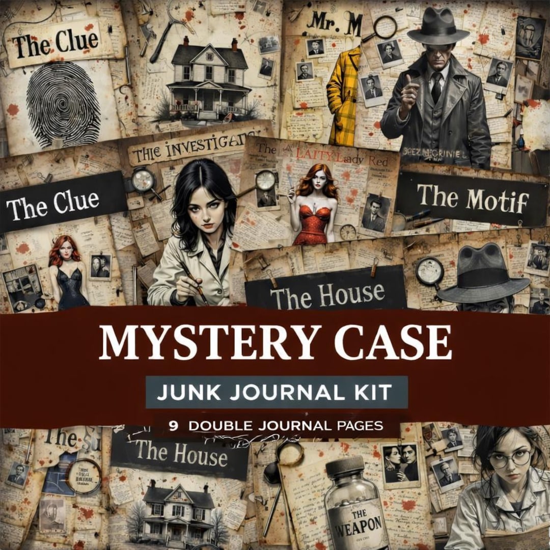 Mystery Case Junk Journal Kit | Digital Download | Vintage Detective ...