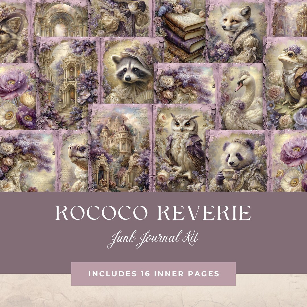 Rococo Journal Kit – Ornate Pages, Vintage Ephemera, Elegant Scrapbook ...