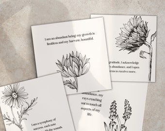 63 Positive Affirmation Card Deck, Vision Board Printables, Cards for ...