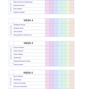 5 Week Cleaning Schedule & Checklist - Etsy