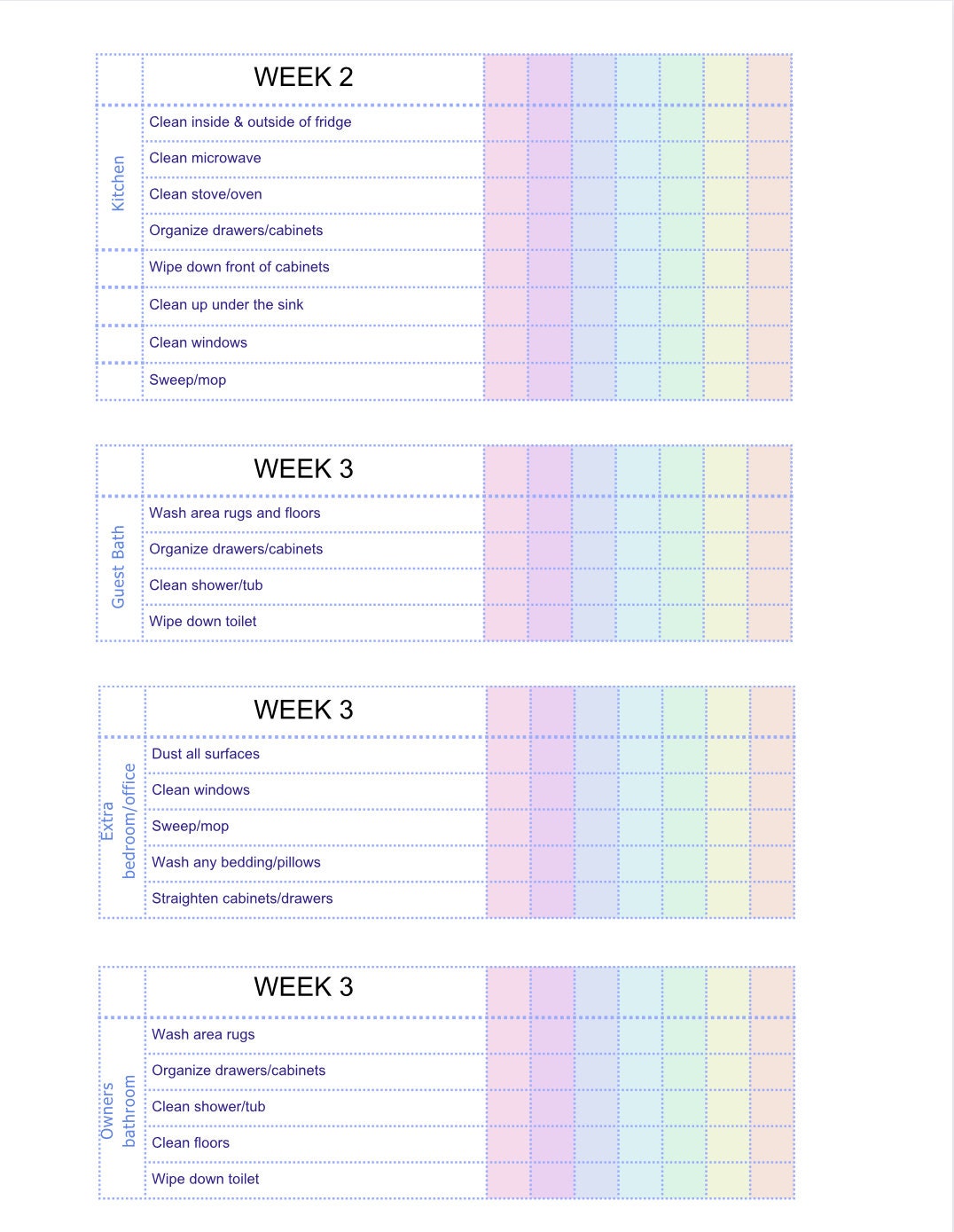 5 Week Cleaning Schedule & Checklist - Etsy