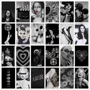 102 PCS Black and White Aesthetic Collage Kit, Boujee Wall Decor ...