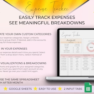 EXPENSE TRACKER Spreadsheet, Google Sheets, Budget Spreadsheet ...
