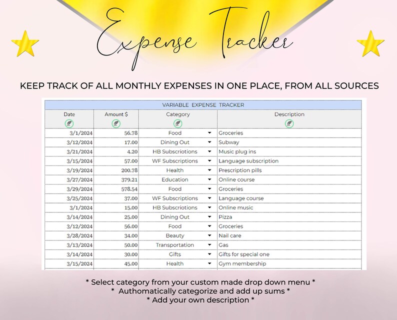 Monthly Cashflow Google Sheets Template, Monthly Cashflow Spreadsheet ...