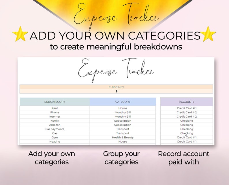 EXPENSE TRACKER Spreadsheet, Google Sheets, Budget Spreadsheet ...