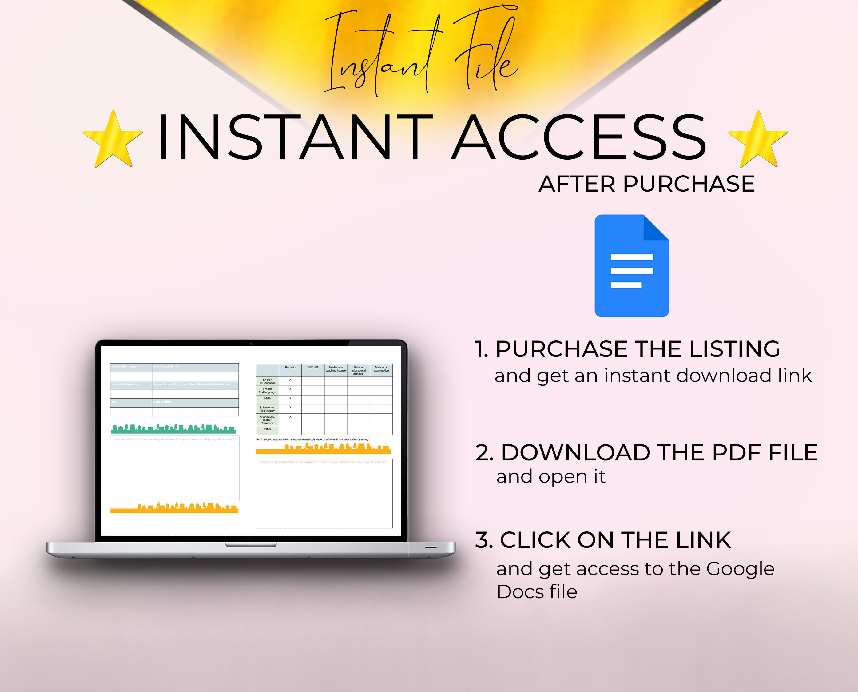 Portfolio Template for Google Docs, Homeschooling Portfolio, DEM ...