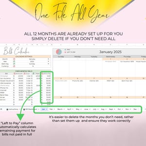 BILL Calendar Google Sheets, Monthly Bill Calendar, Dynamic Bill ...