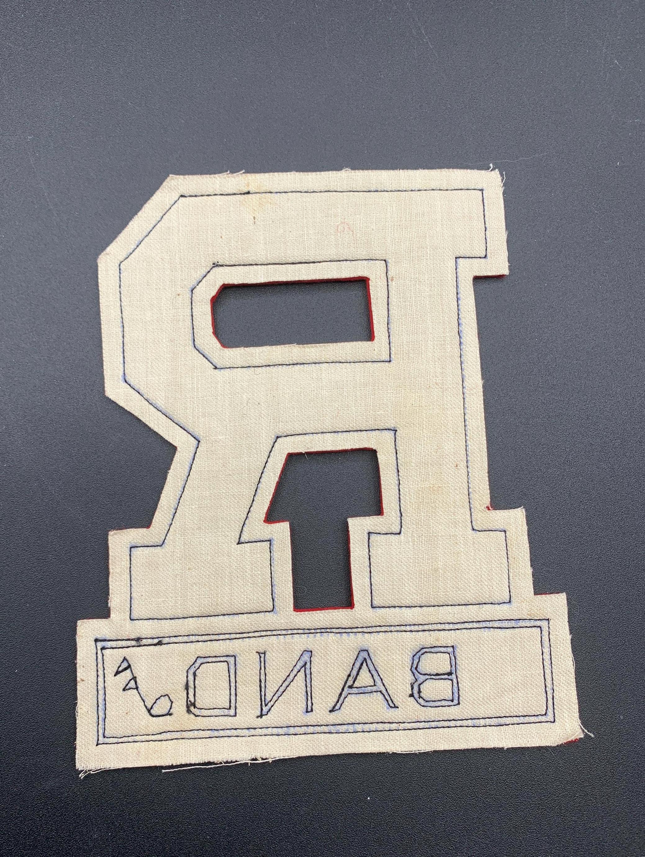 Vintage Varsity Letterman Block Letter Patch: R Band in Black/ Red ...