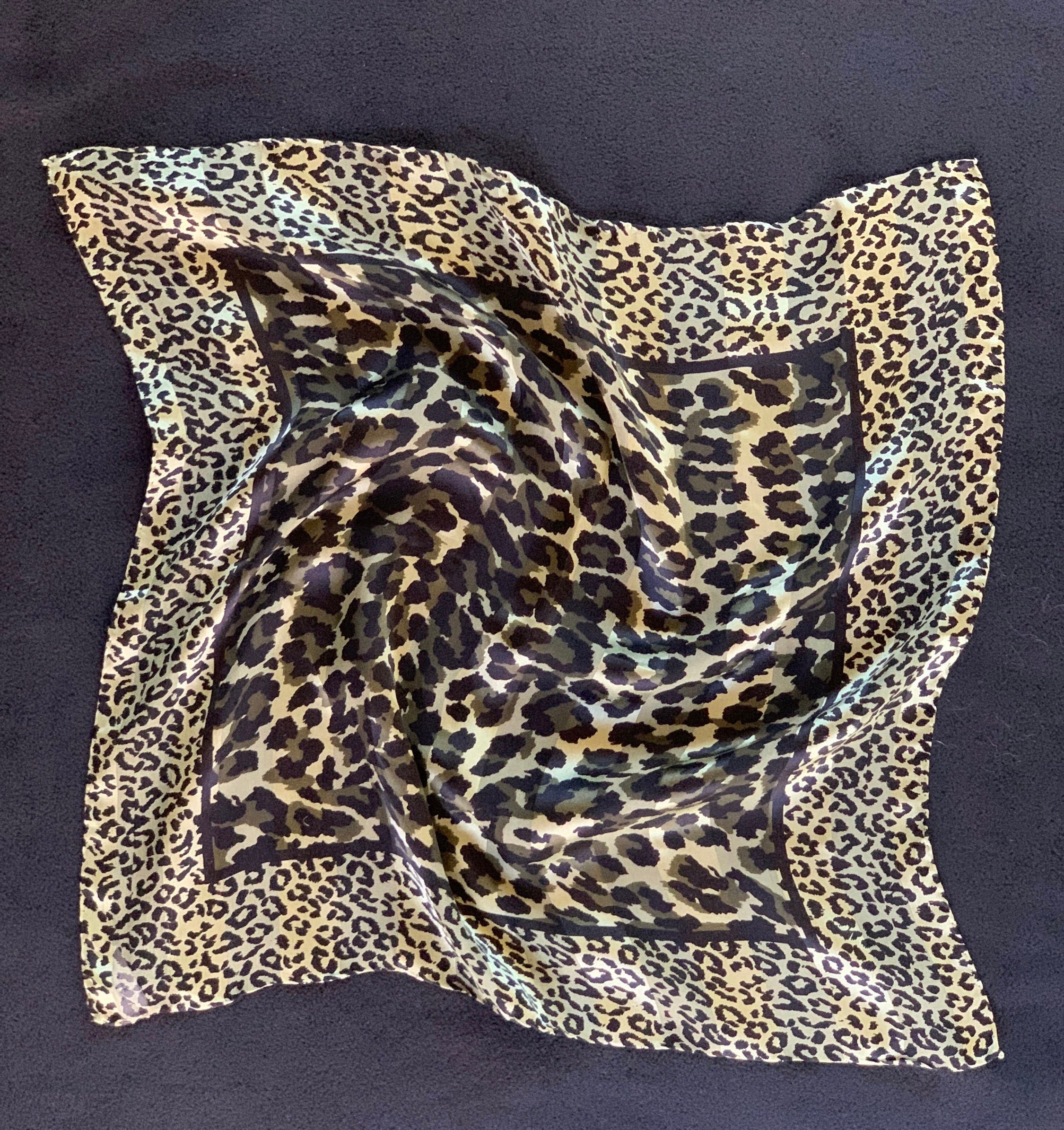 Vintage Cheetah/ Leopard Print Silk Scarf Bandanna - Vintage Nordstrom ...