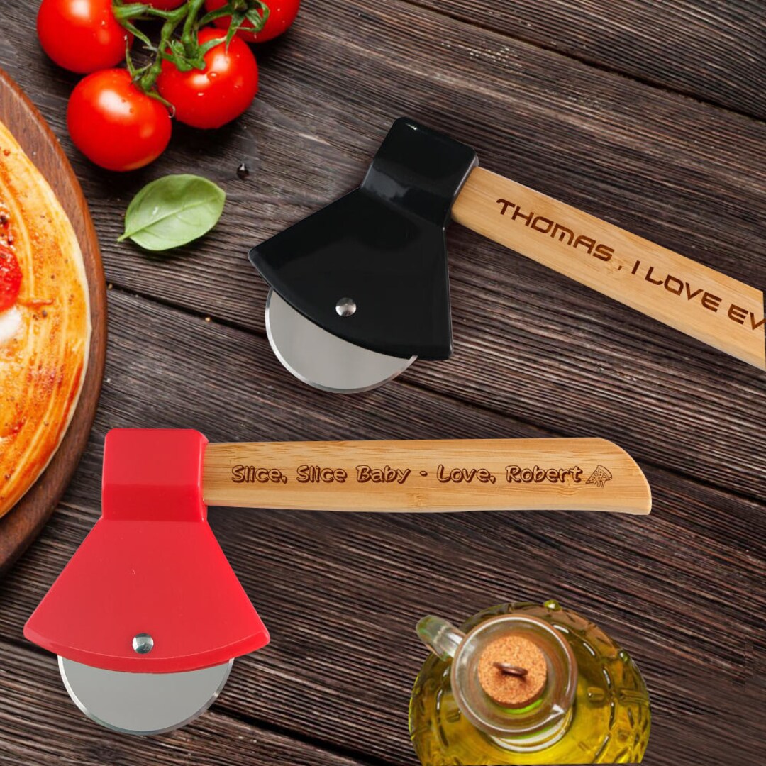 Customizable Axe-shaped Pizza Cutter - Two Color Options With Engraved ...
