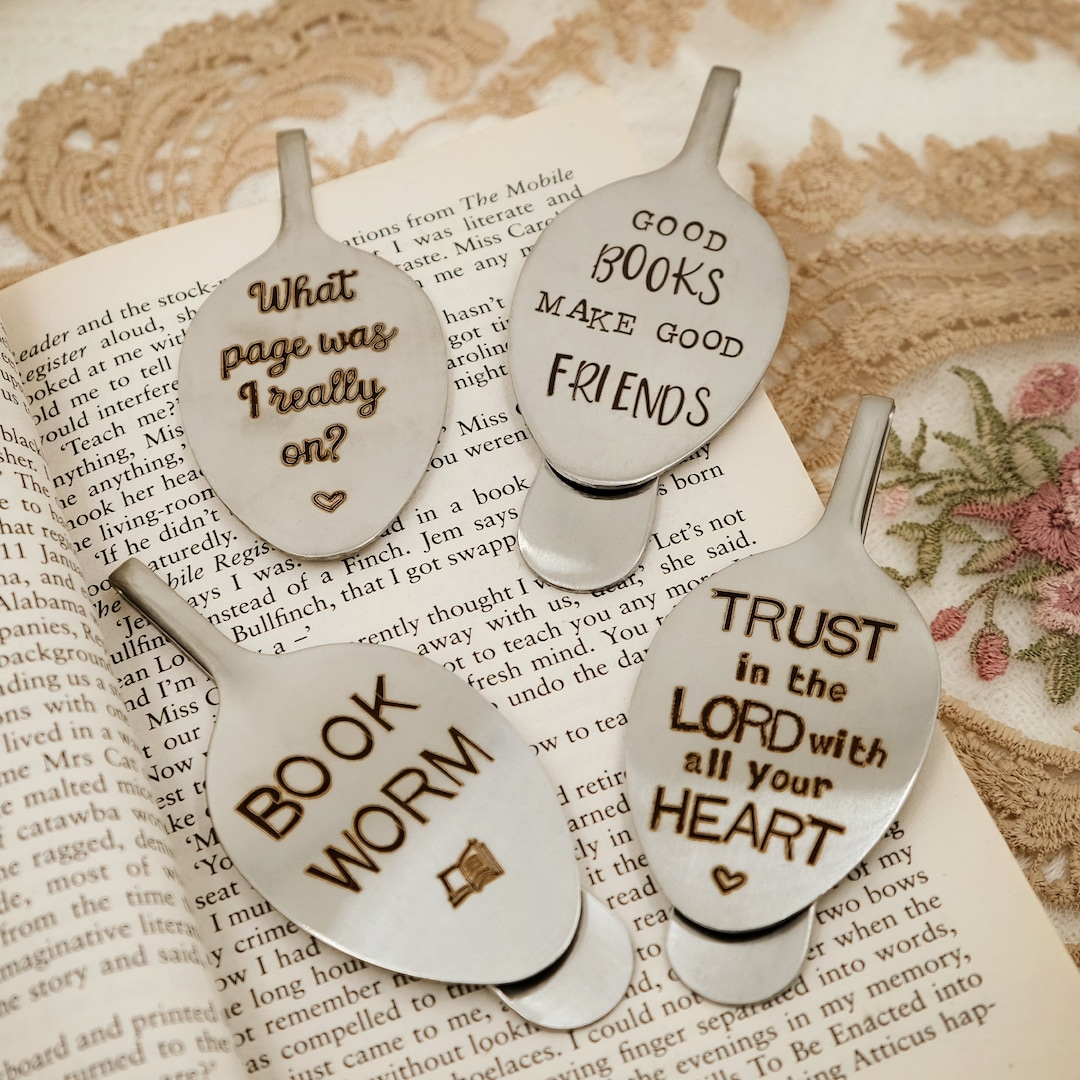 Book Worm Spoon Bookmark Gift Engraved Bookmarks Trust in Lord What ...