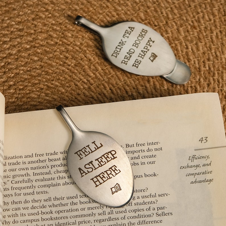 Fell Asleep Here Spoon Bookmark Gift for Bookworm Friends Book Club ...