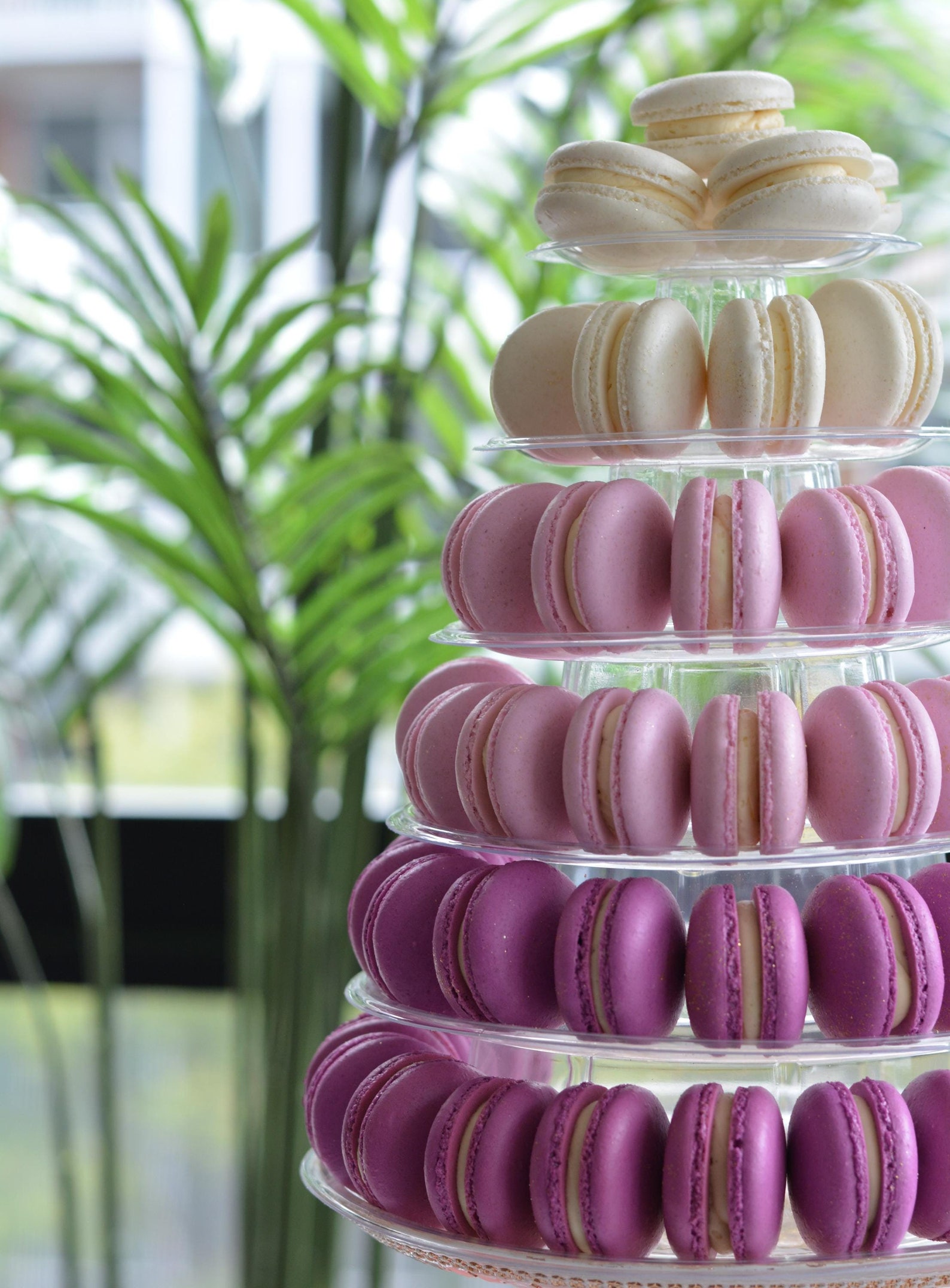 Purple Ombre Macaron Tower - Macaroons Cookies Treats Delicious ...