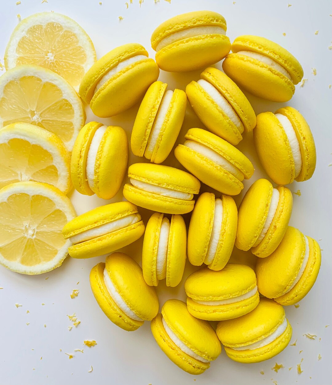 Lemon Macarons Macaroons Cookies Treats Delicious Flavor Yellow ...