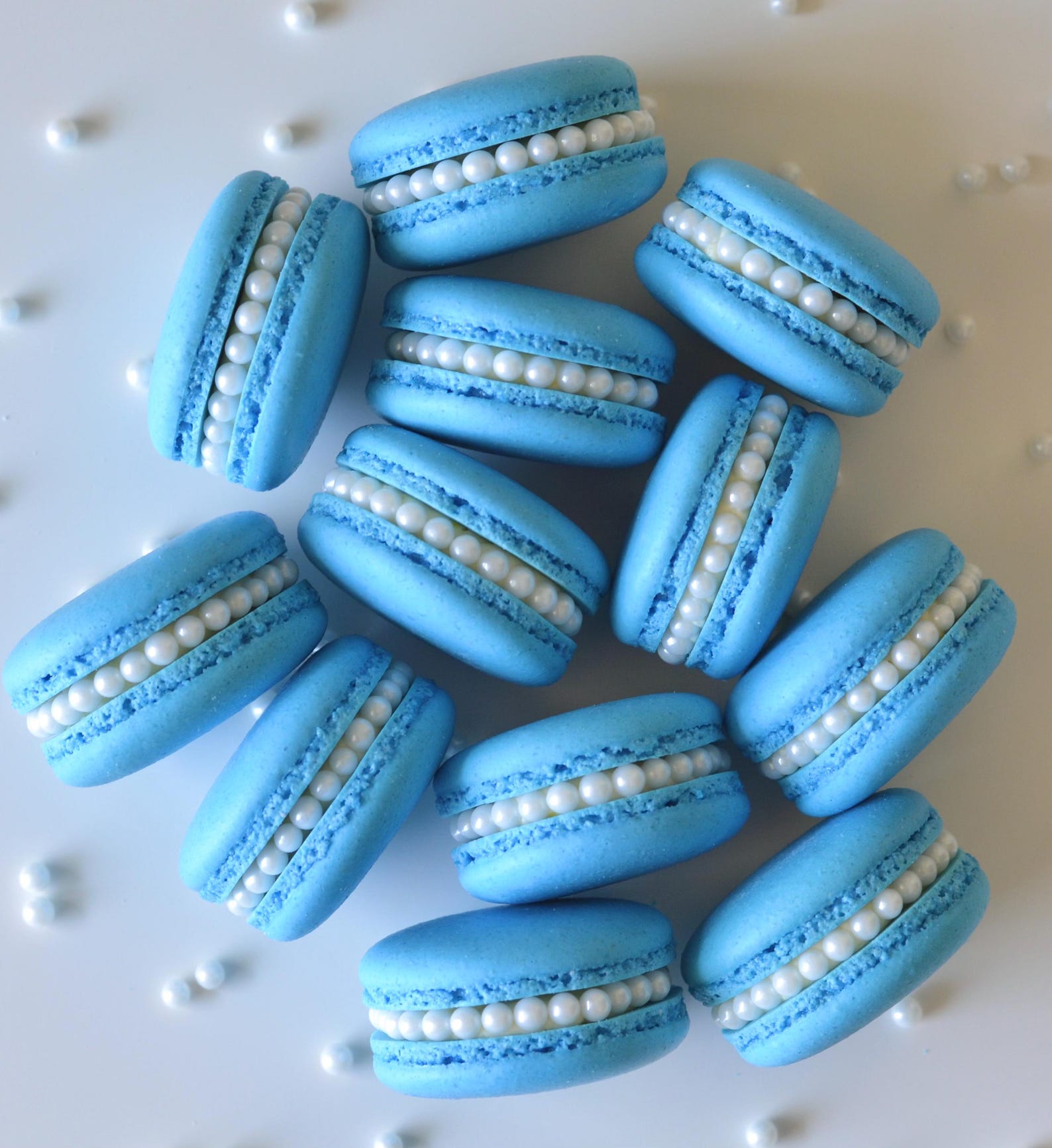 Royal Blue Pearl Macarons - Macaroons Cookies Treats Delicious Flavor ...