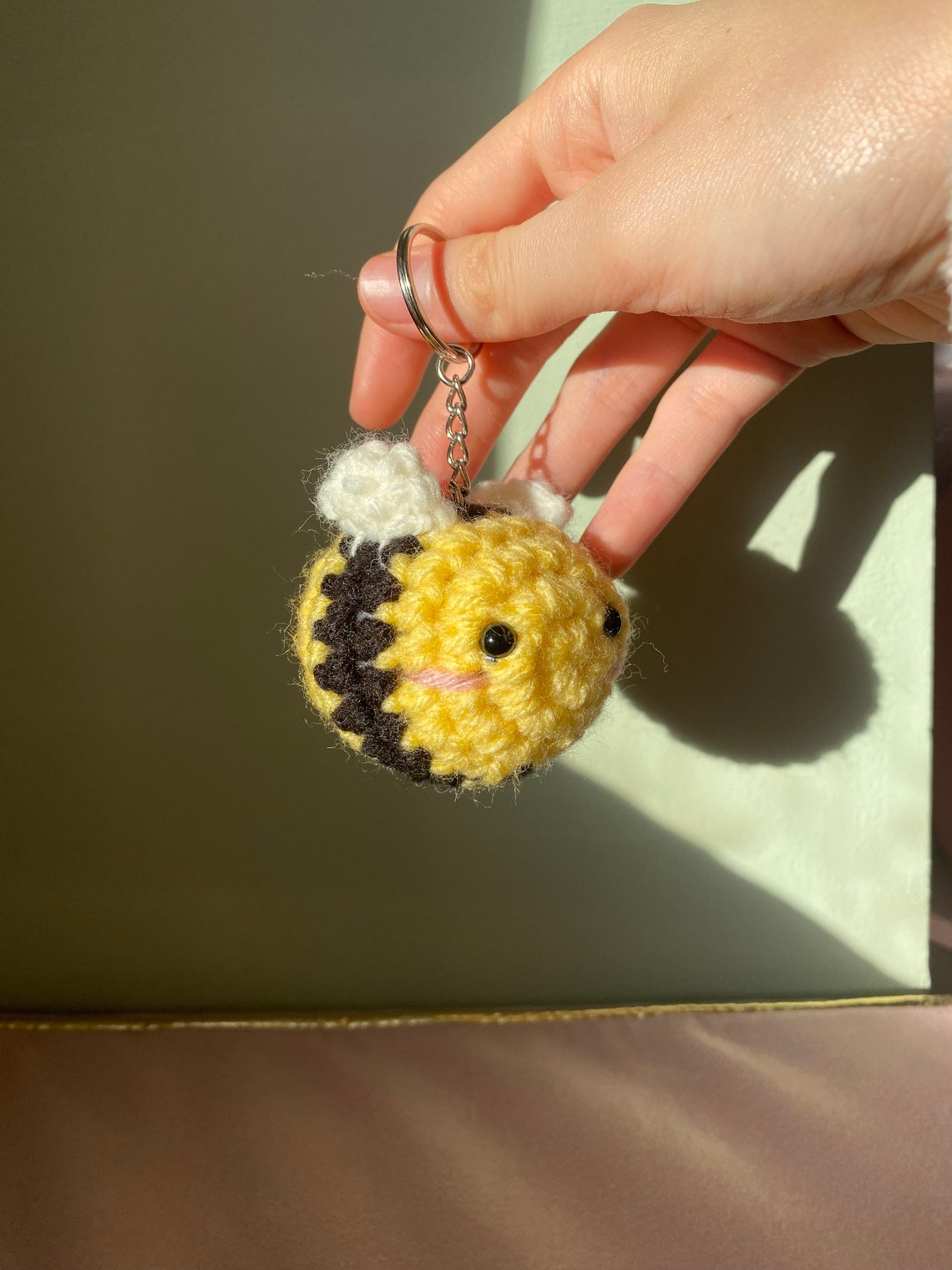 Mini Bee Keychain Amigurumi Crochet Keychain Handmade Gift Crochet Bee ...
