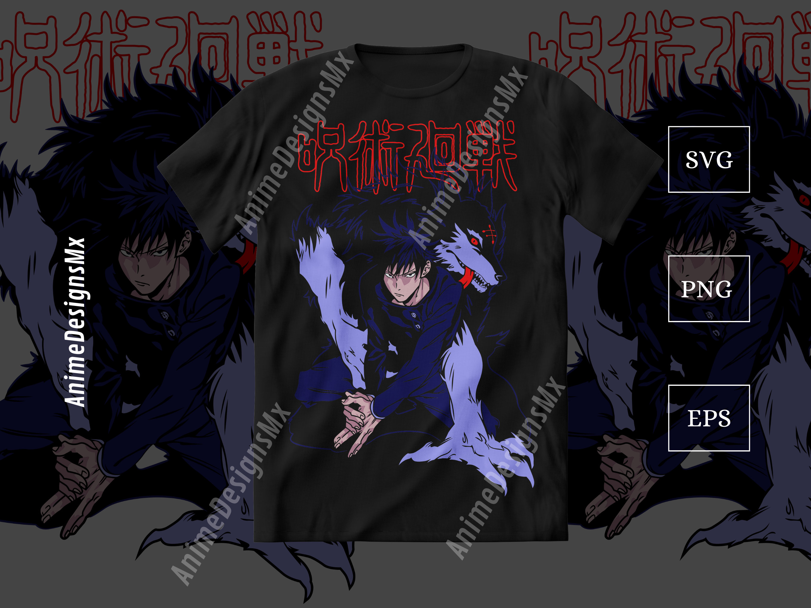 Jujutsu Kaisen T Shirt Design Anime Vector Tshirt Design Megumi ...