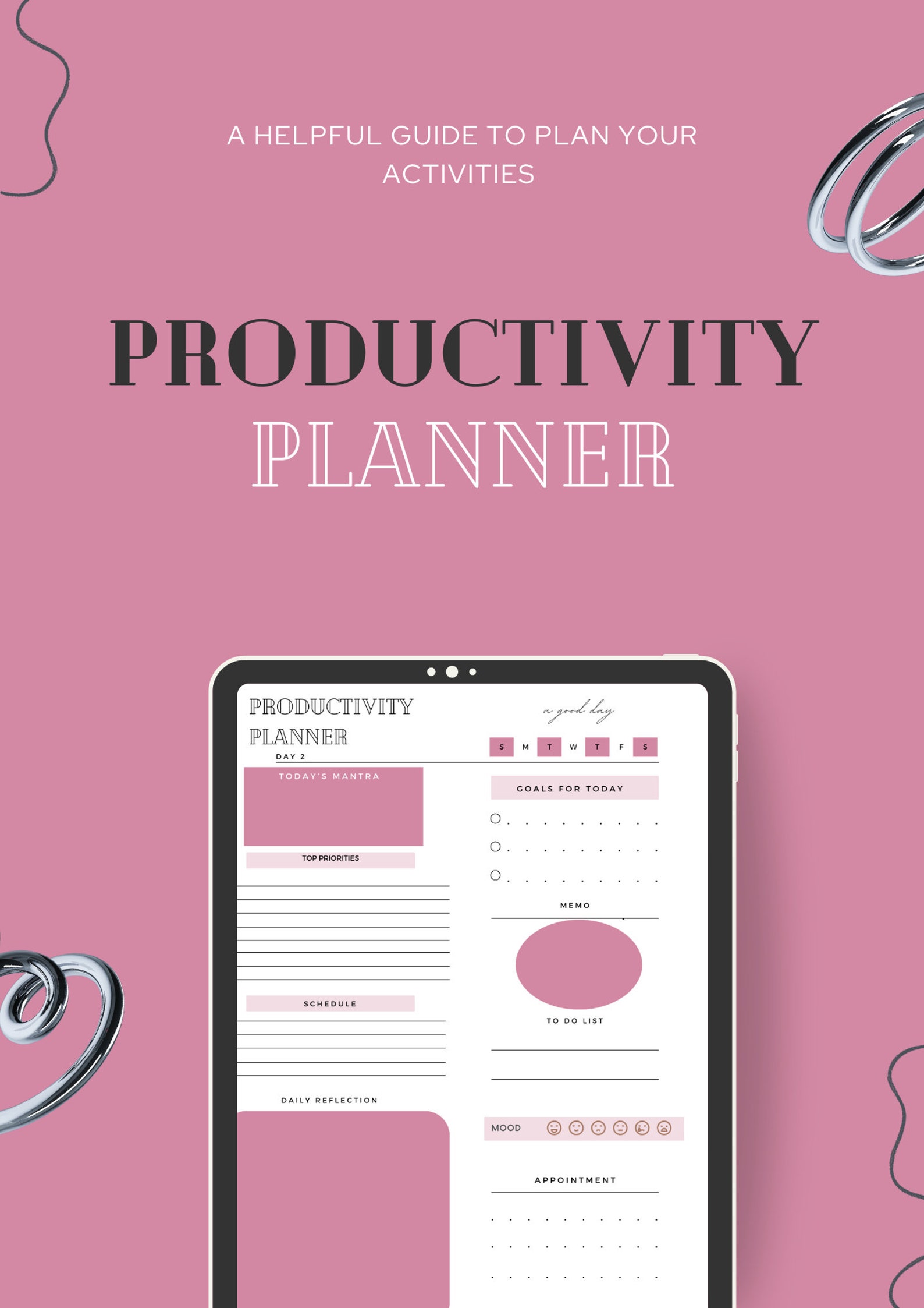 Productivity Planner Printable Ultimate Life Journal Daily Productivity ...