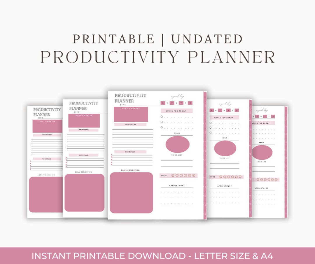 Productivity Planner Printable | Ultimate Life Journal | Daily ...