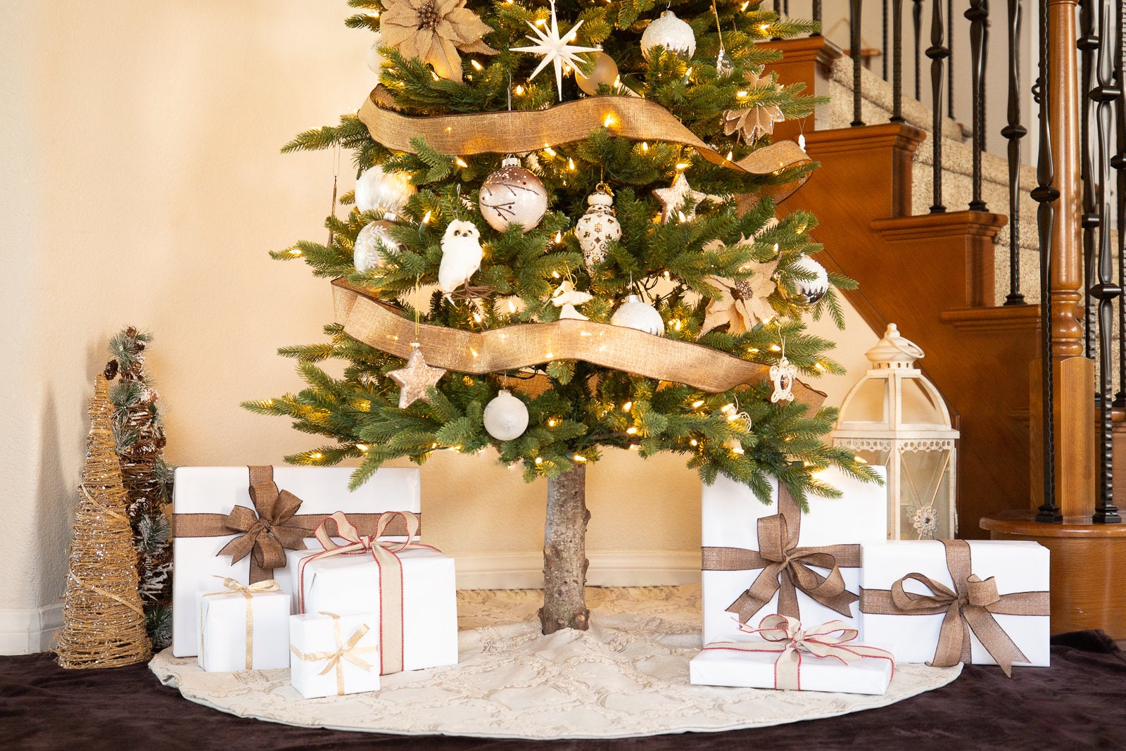 Decorative Christmas Tree Stand Made From the Trunk of a Recycled Tree ...