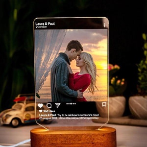 Custom Photo Instagram Style 3D Led Night Light, Instagram Photo Desk ...