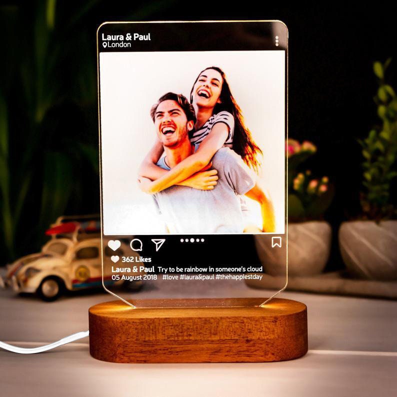 Custom Photo Instagram Style 3D Led Night Light, Instagram Photo Desk ...