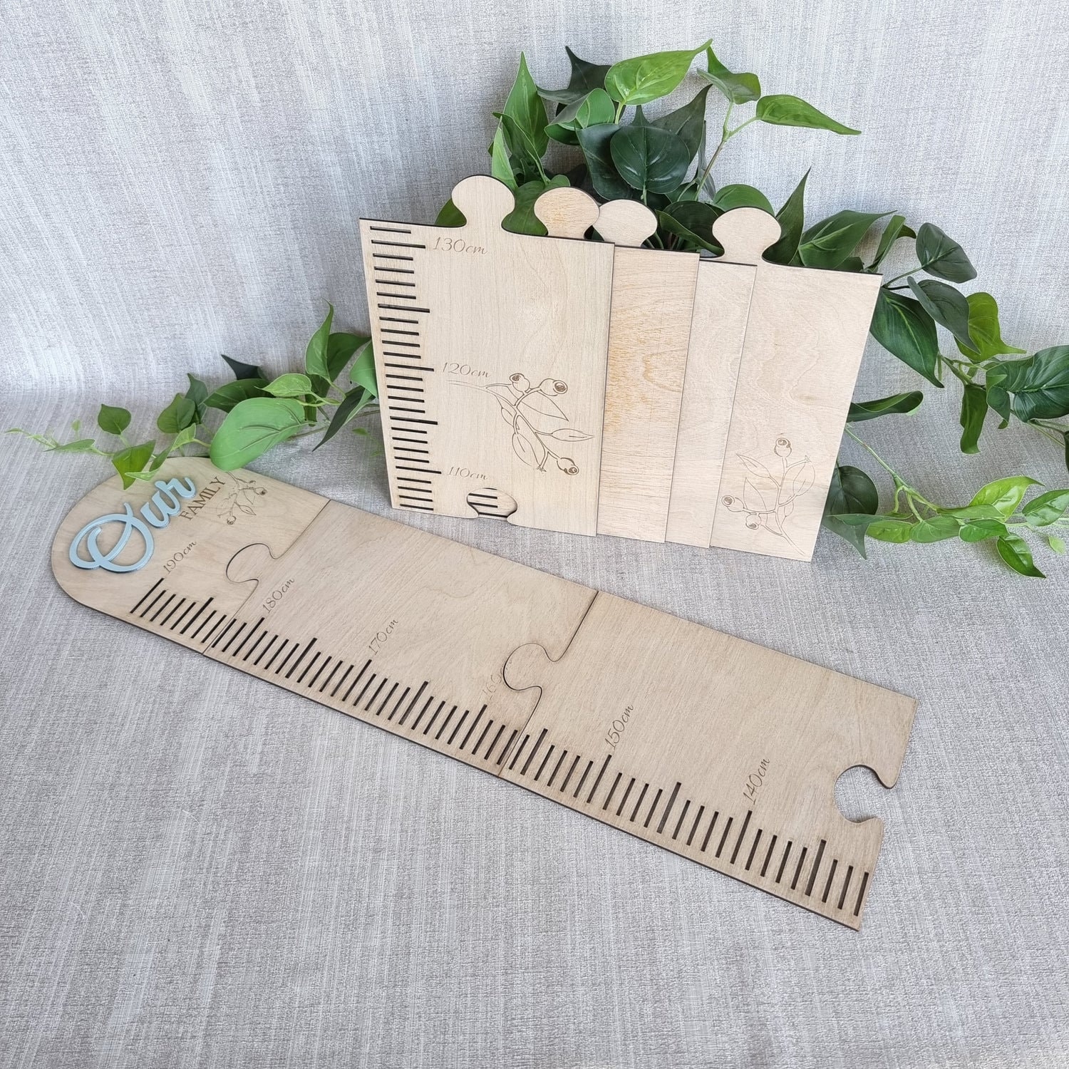 Custom Height Chart Growth Chart Ruler Wooden, Personalized Flower Name ...