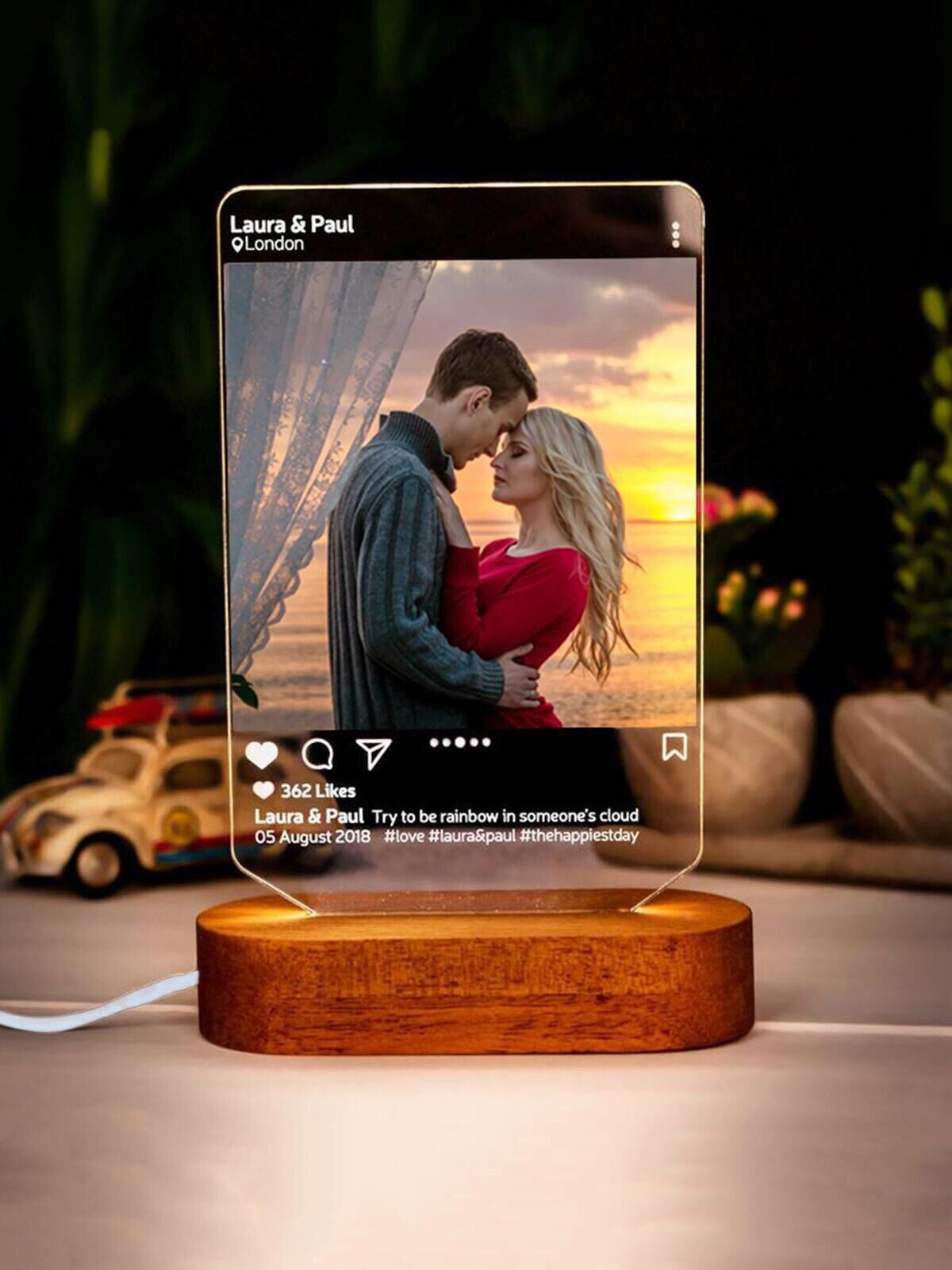 Custom Photo Instagram Style 3D Led Night Light, Instagram Photo Desk ...