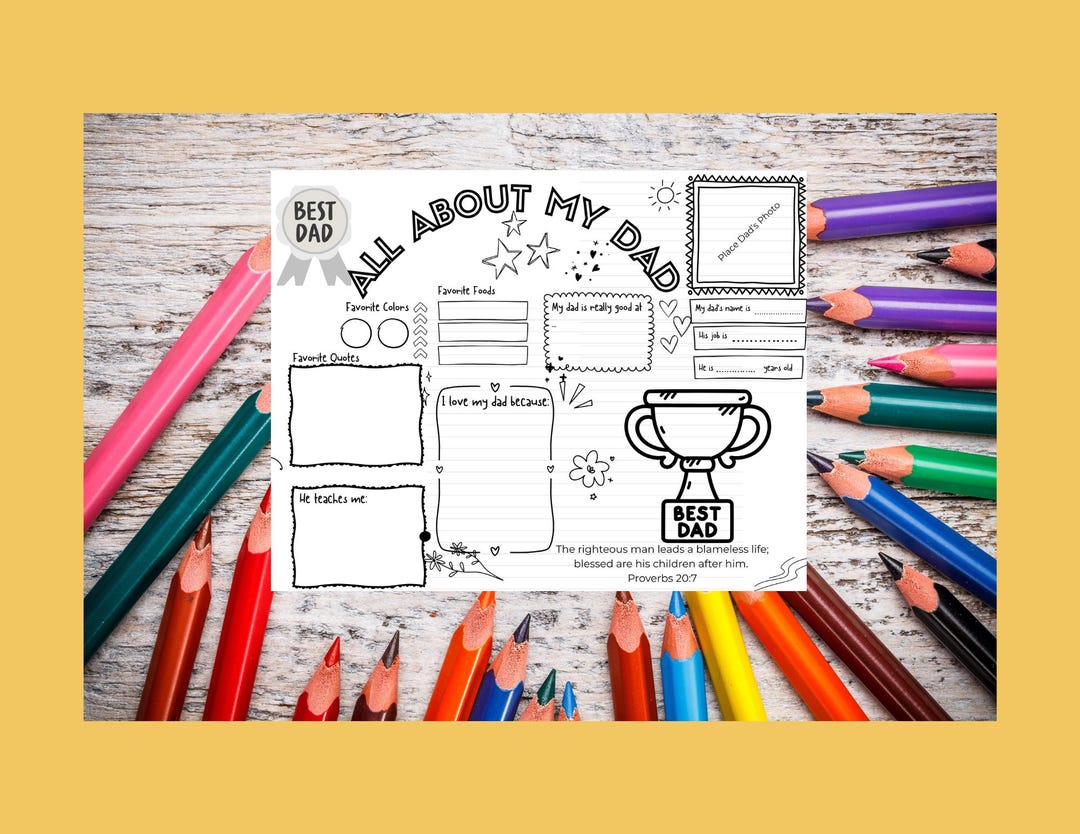 All About My Dad Coloring Page | Father’s Day Printable for Kids ...