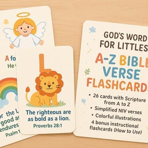 Bible Alphabet Flashcards – A to Z Scriptures | Memory Verse | Sunday ...