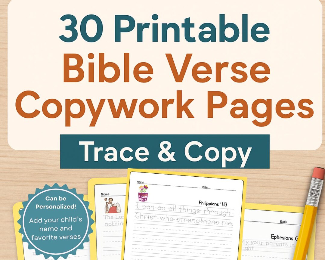 Bible Verse Copywork for Kids: Christian Homeschool Handwriting ...