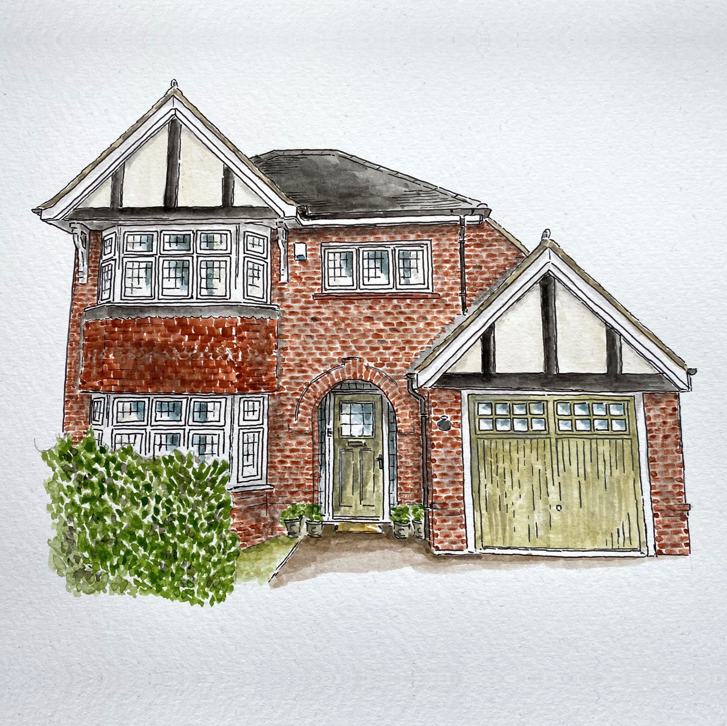 A4 Unframed House Portrait / Property Portrait. Hand Drawn and Painted ...