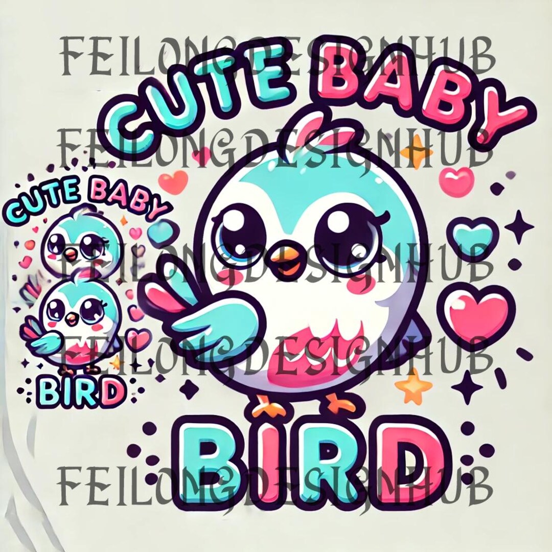 Chirpy Joy: Cute Baby Bird - Etsy