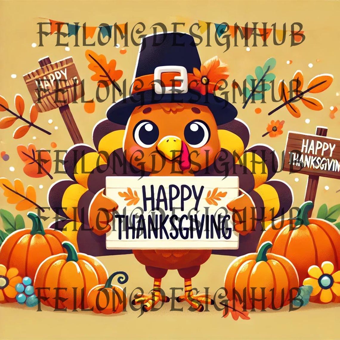 Happy Thanksgiving Happy Turkey Day Clipart Bundle - Etsy