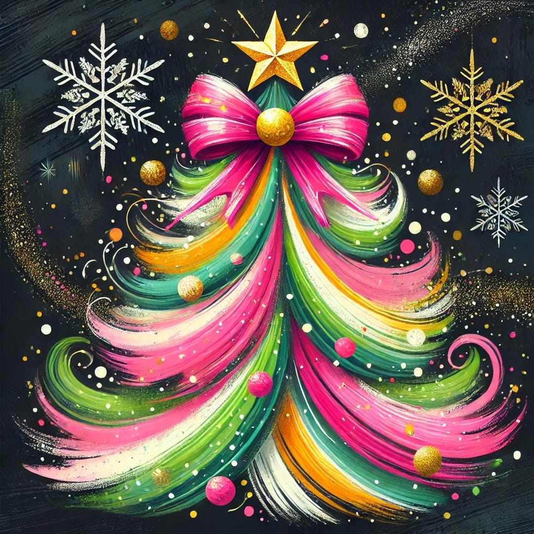Vibrant Festive Christmas Tree Design - Etsy