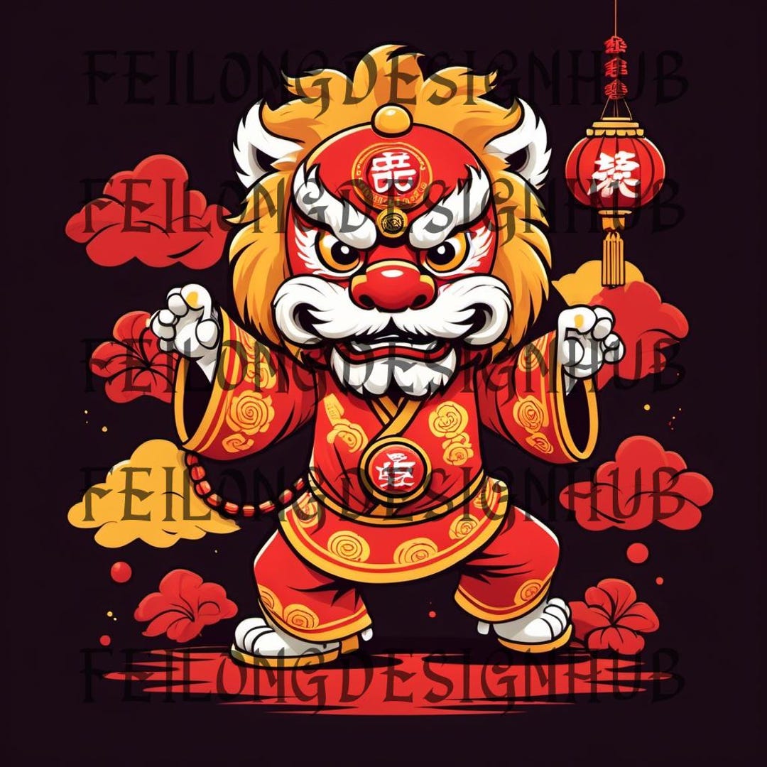 Chinese Lion Dance Cute Lion Dance - Etsy