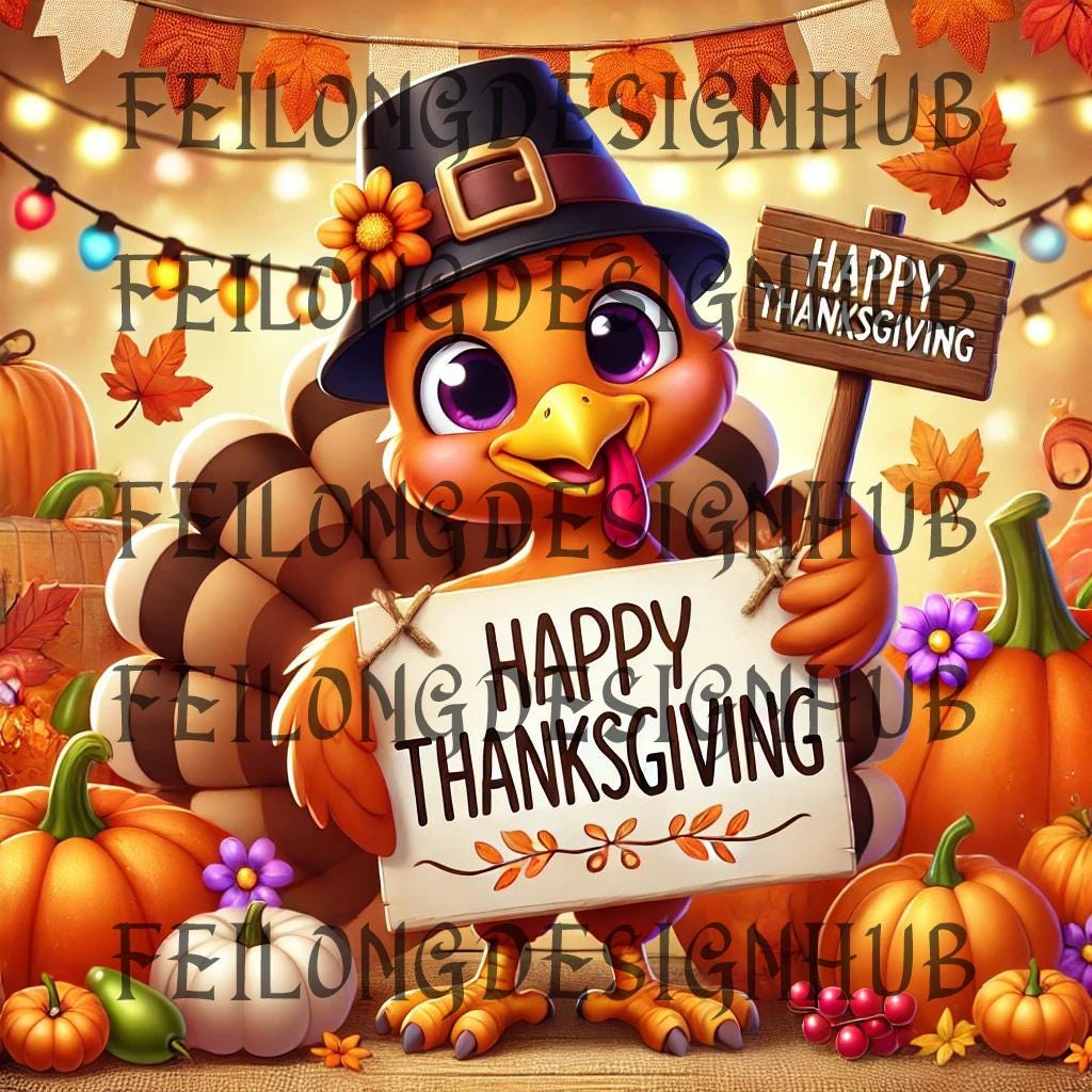 Happy Thanksgiving Happy Turkey Day Clipart Bundle - Etsy