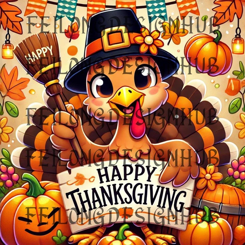 Happy Thanksgiving Happy Turkey Day Clipart Bundle - Etsy