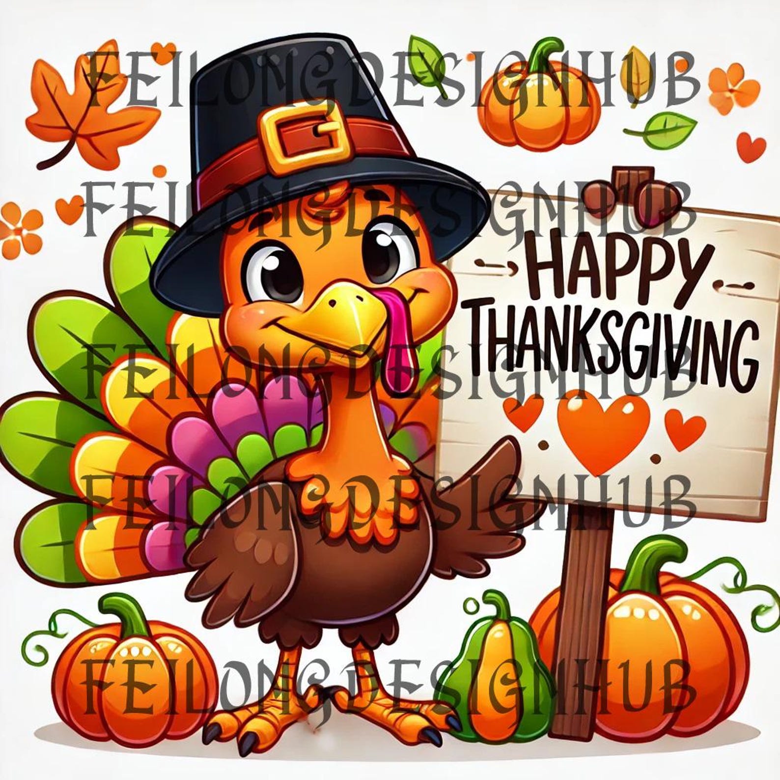 Happy Thanksgiving Happy Turkey Day Clipart Bundle - Etsy