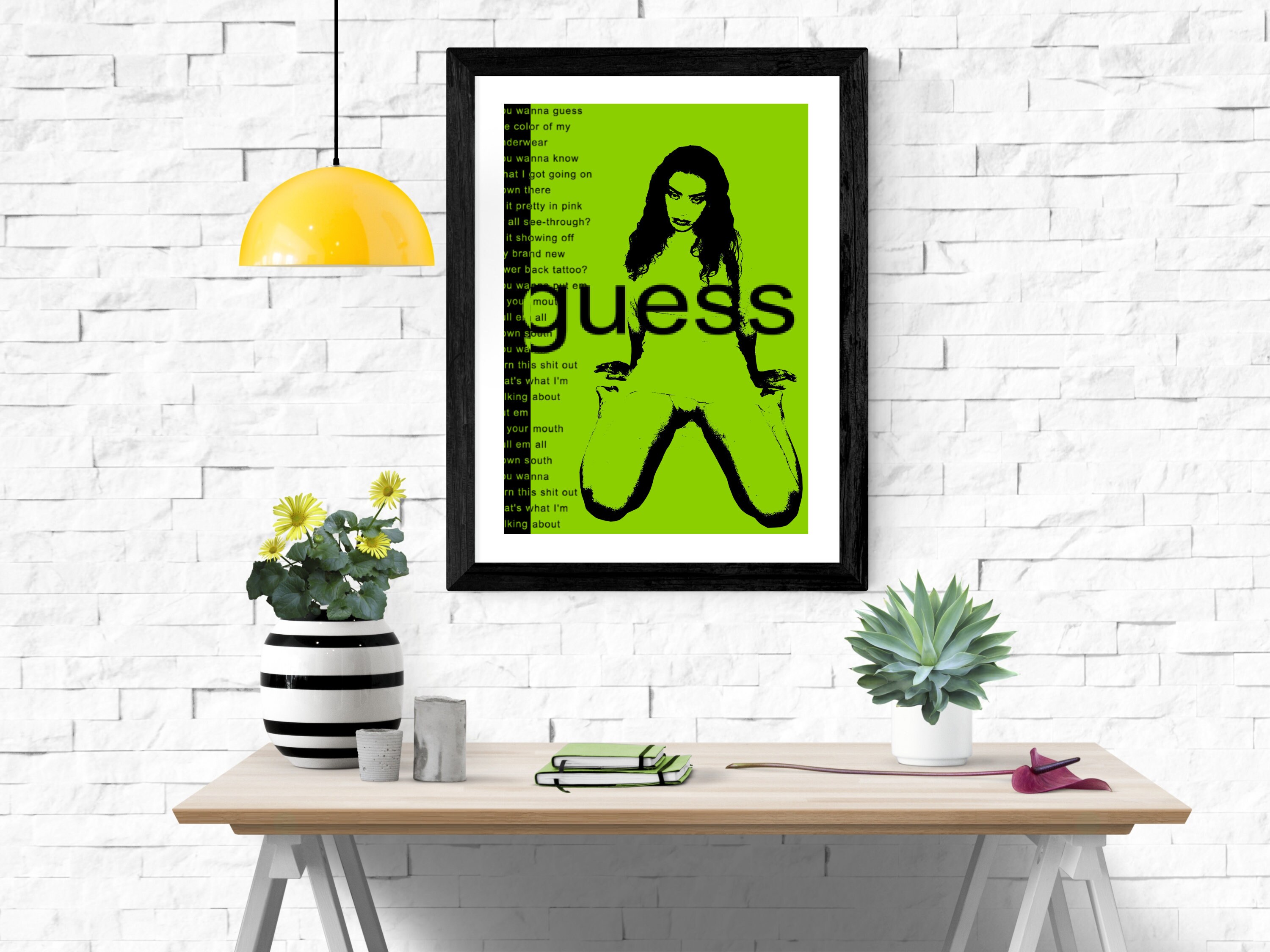 Charli XCX Guess Featuring Billie Eilish Brat Summer Poster Guess the ...