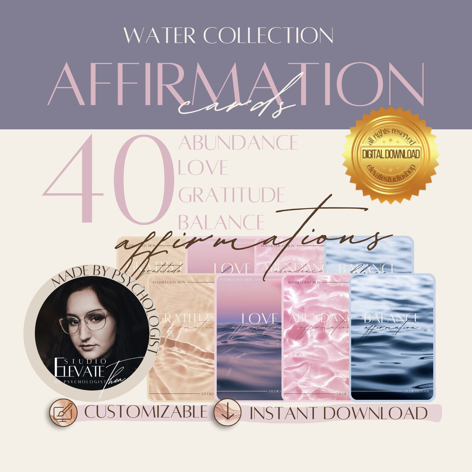 Affirmation Cards CUSTOM Digital Print | Printable Positive Affirmation ...