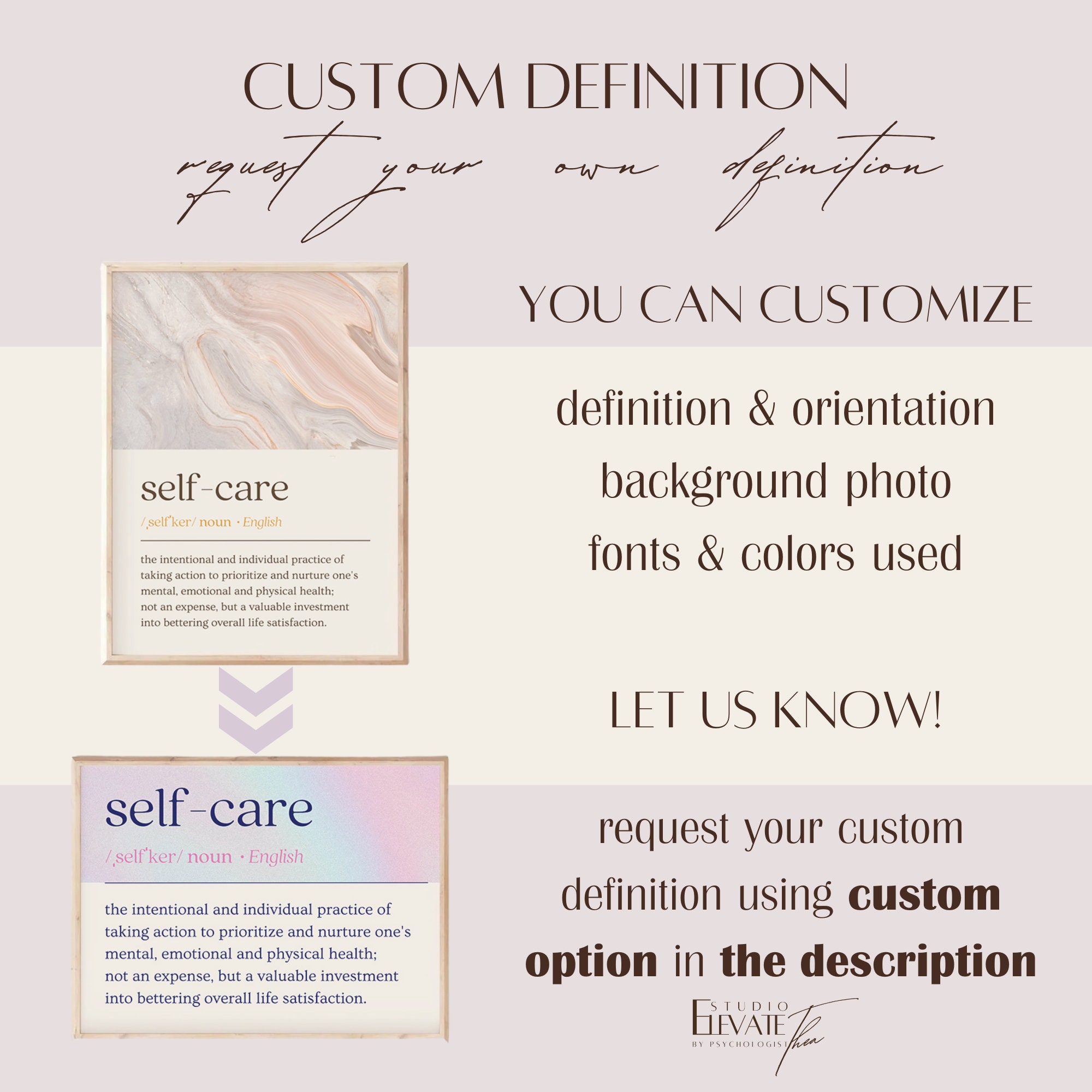 Self Care Definition Wall Art Self Care Inspirational Poster Aesthetic ...